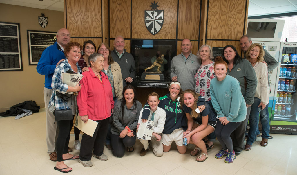 Fenwick Unveils Trophy Case for Johnny Lattner’s Heisman – The Friar Files
